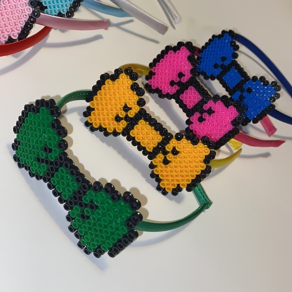 Hand Crafted | Accessories | Hello Kitty Perler Beads Bow Headband ...